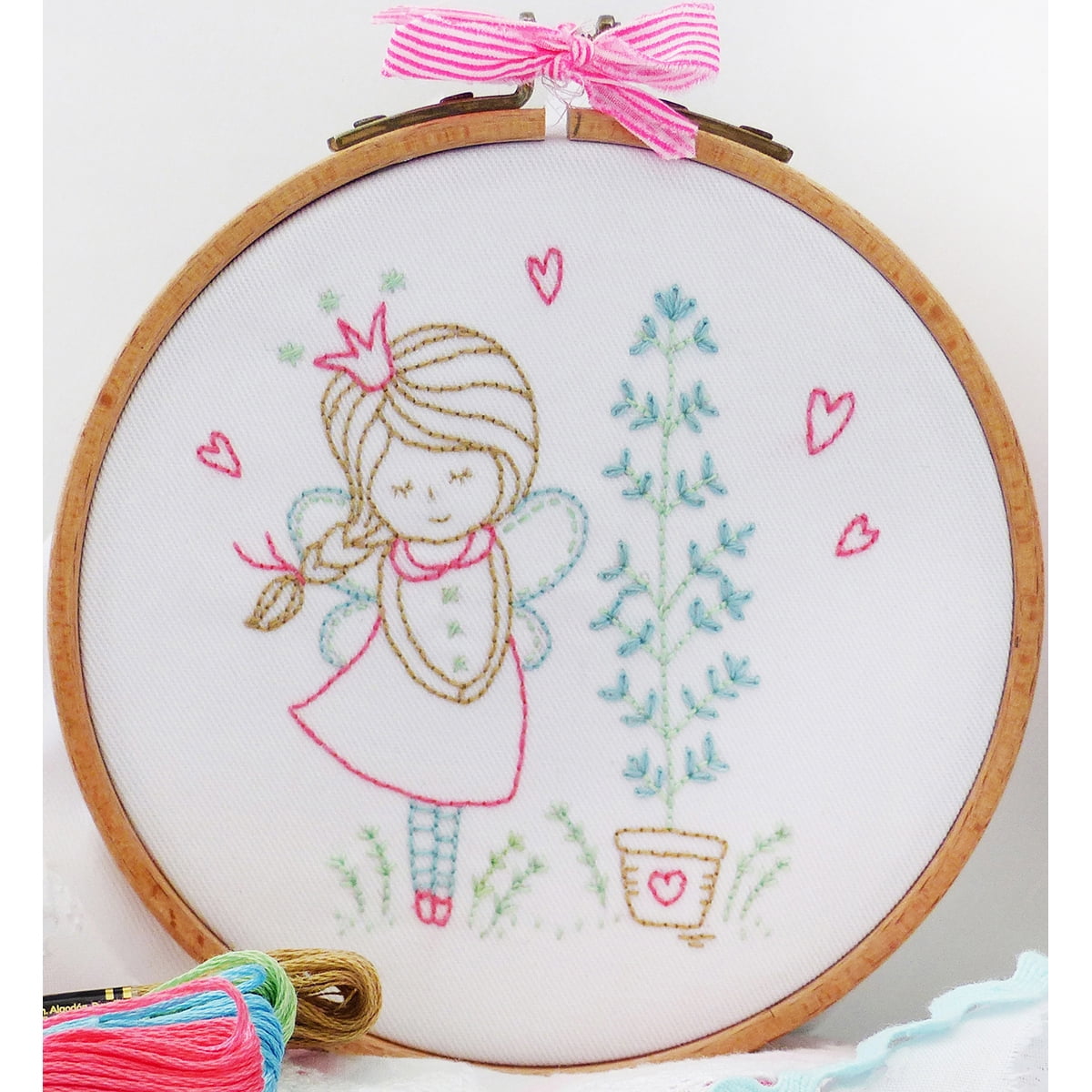 Charles Craft/Tamar Embroidery Kit 8"X8"-Shy Fairy - Walmart.com