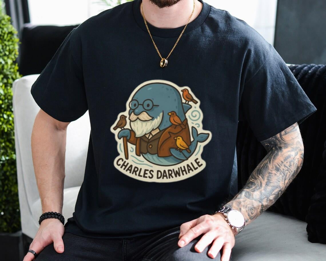 Charles Darwhale Funny History Animal Pun Whale Scientist T-shirt, for ...