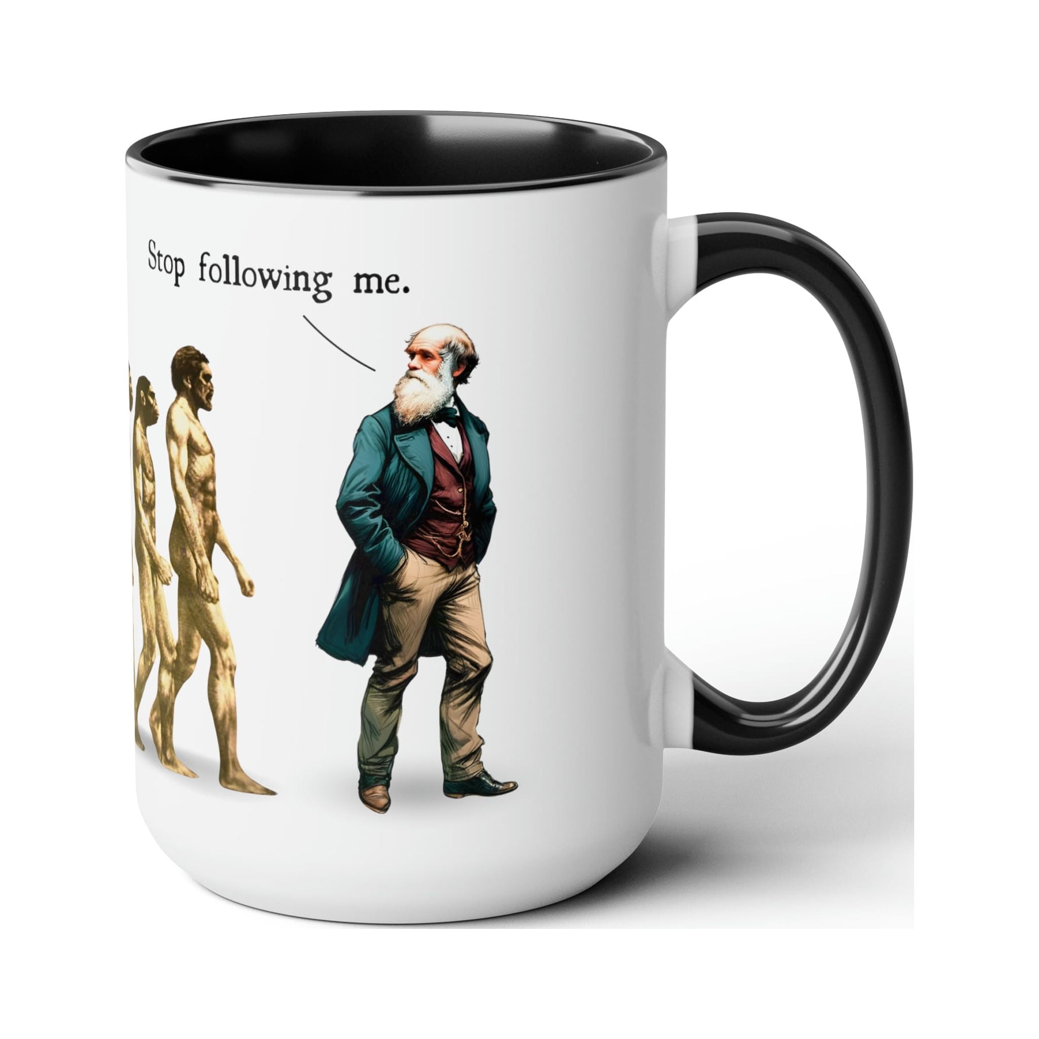 Charles Darwin Evolution 15oz Mug, Funny Science Gift - Walmart.com