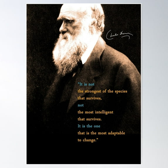 Charles Darwin Quote 3 Poster Wall Art, Modern Wall Decor For Living ...