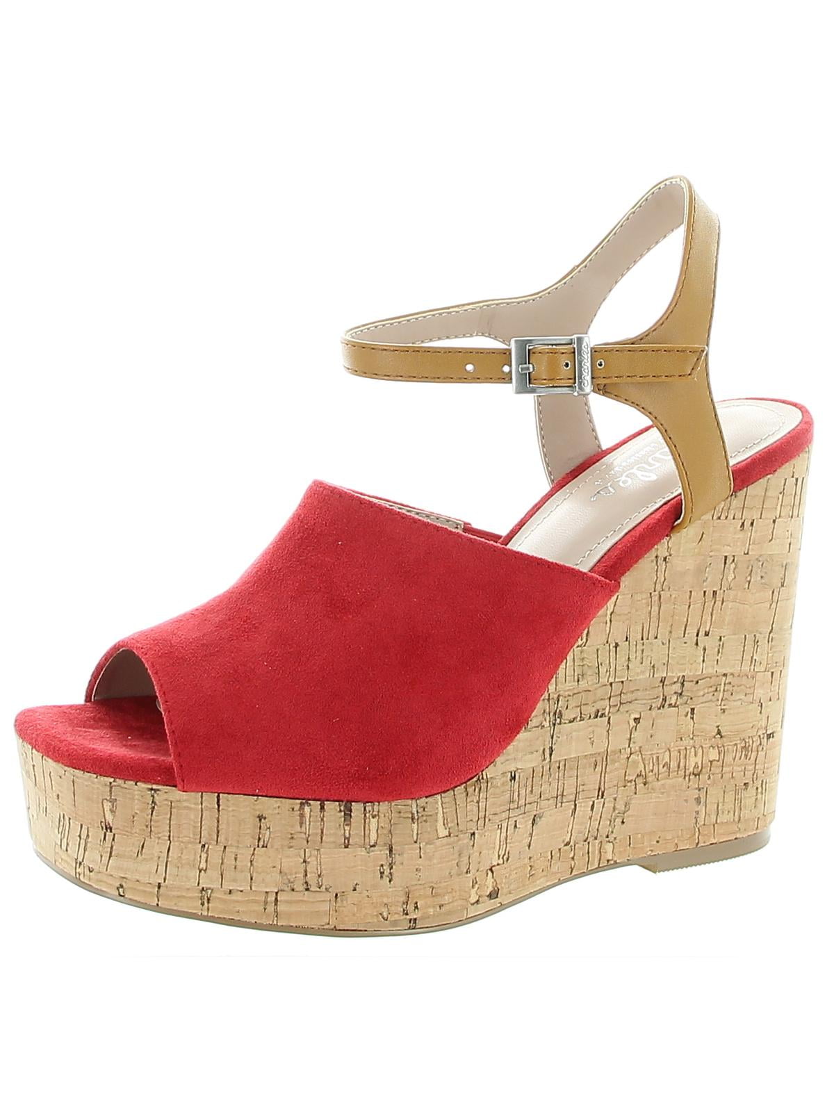 Charles David Dory Sunshine Yellow Nude Ankle Strap Platform Wedge ...