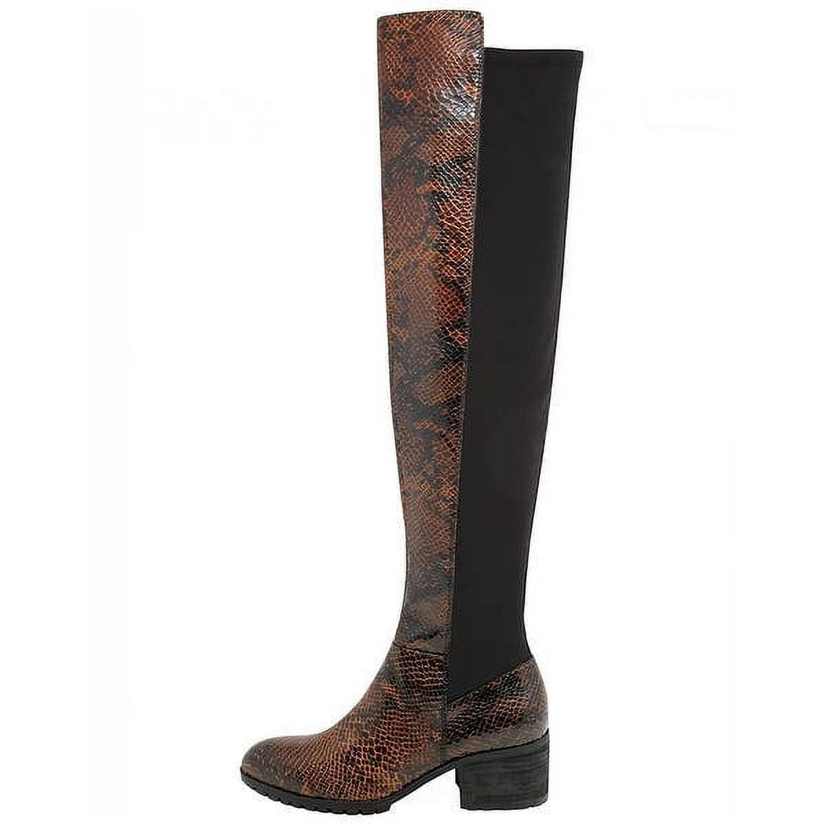 Charles David Reason Dark Brown Snake Print Almond Toe Over The Knee ...