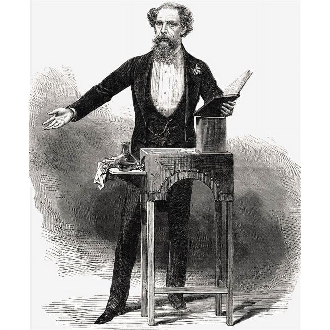 Charles Dickens 1812 To 1870 English Author Giving A Reading Drawing By ...