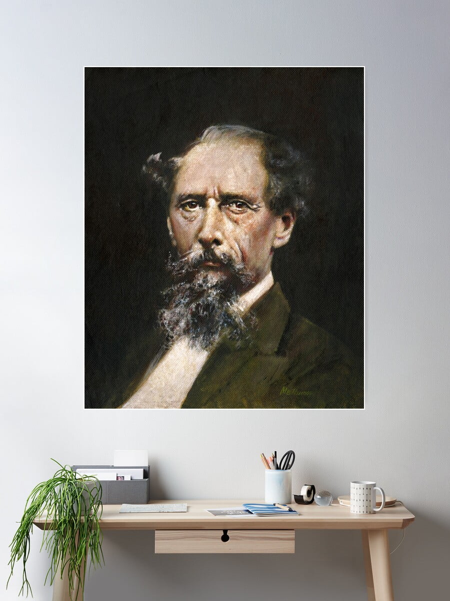 Charles Dickens Portrait Poster Wall Art, Modern Wall Decor For Living ...