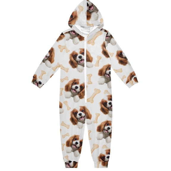 Abstract Leaves Pattern Design One Piece Pajamas Soft Jumpsuit Cozy ...