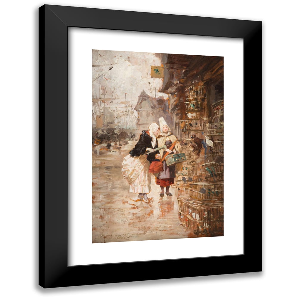 Charles Edouard Delort 17x24 Black Modern Framed Museum Art Print Titled - Two Ladies Admiring ...