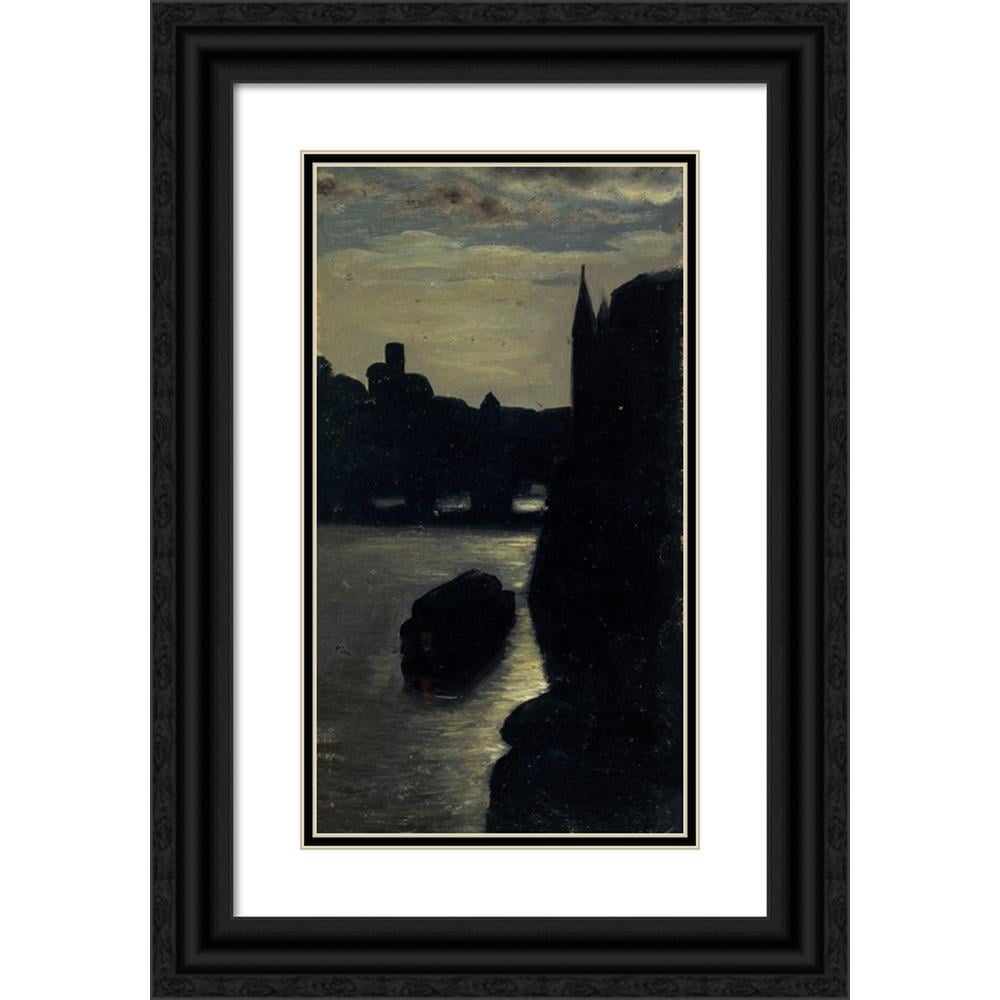 Charles-Emile Cuisin 10x14 Black Ornate Wood Framed Double Matted ...