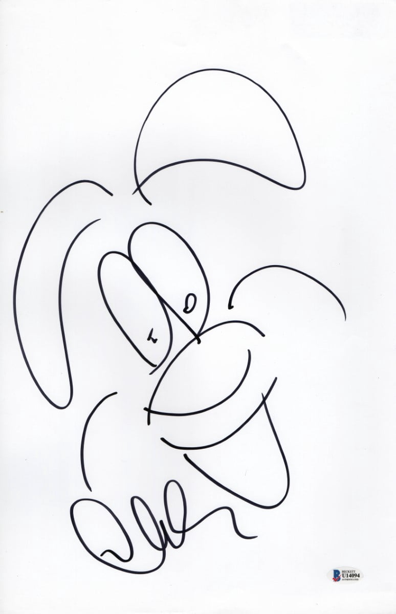 Charles Fleischer Signed Autograph 11X17 Sketch Drawing Roger Rabbit ...
