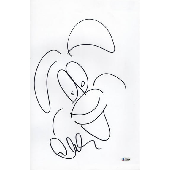 Charles Fleischer Signed Autograph 11X17 Sketch Drawing Roger Rabbit ...