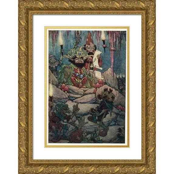 Charles Folkard 11x14 Gold Ornate Wood Frame and Double Matted Museum ...