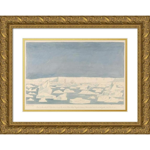 Charles Hamilton Smith 14x11 Gold Ornate Wood Frame and Double Matted ...