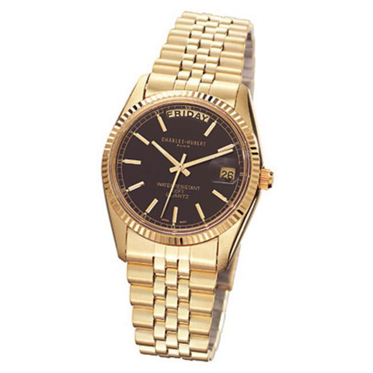 Charles-Hubert Paris Men's Gold-Tone Quartz Watch - Walmart.com