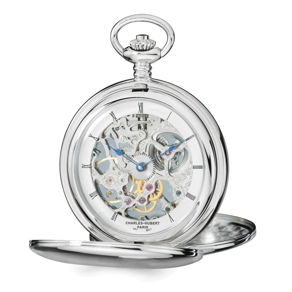 Charles Hubert Stnlss Stl Skeleton Dial Pocket Watch; for Adults and ...