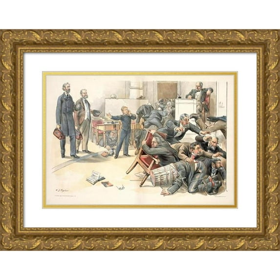 Charles Jay Taylor 18x13 Gold Ornate Wood Frame and Double Matted ...