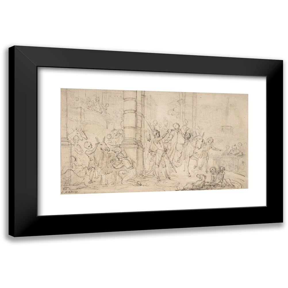 Charles-Joseph Natoire 18x12 Black Modern Framed Museum Art Print ...