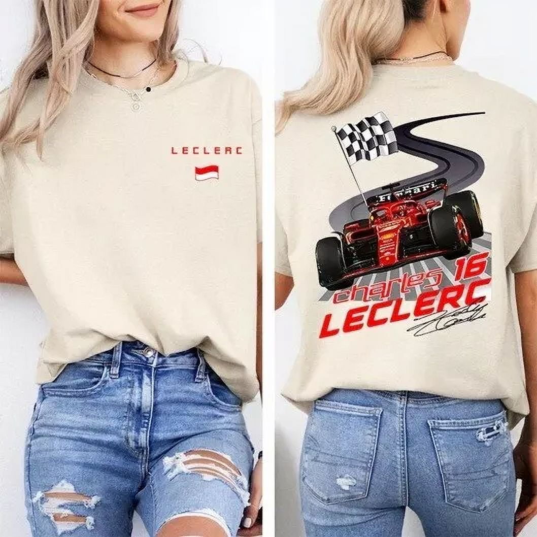 Charles Leclerc Formula One Shirt, F1 Two Sides Graphic Shirt, Unisex ...