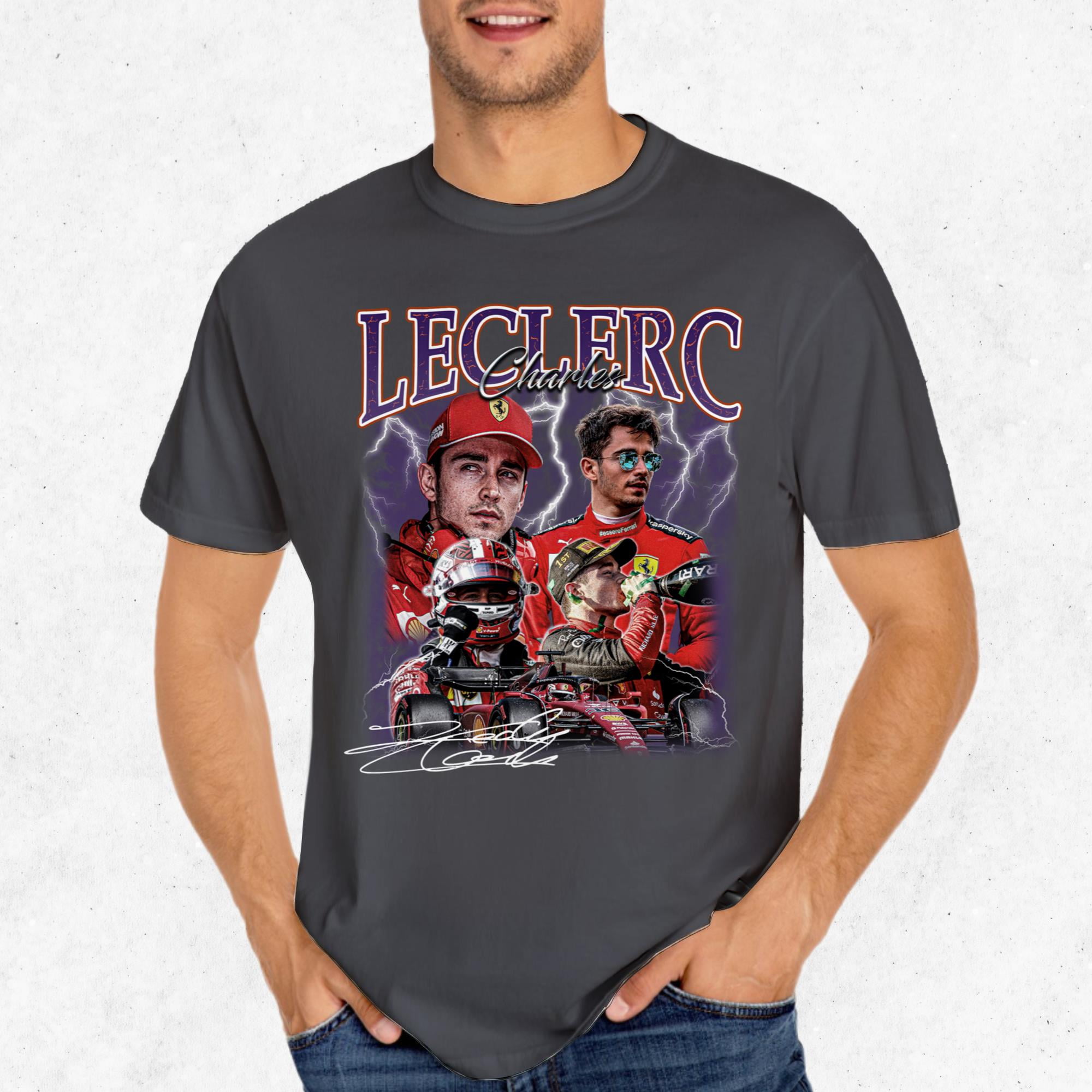 Charles Leclerc Racing T-Shirt: Exclusive F1 Ferrari Fan Merch ...