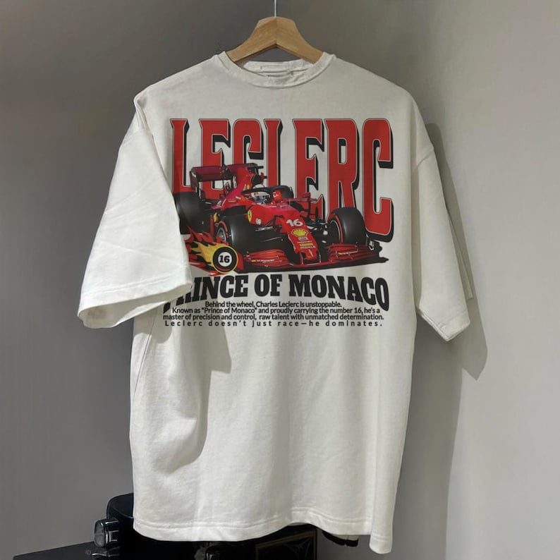 Charles Leclercc Prince of Monaco Shirt, F1 Formula 1 Tee, Leclerc 16 T-shirt, Monaco GP Fan ...