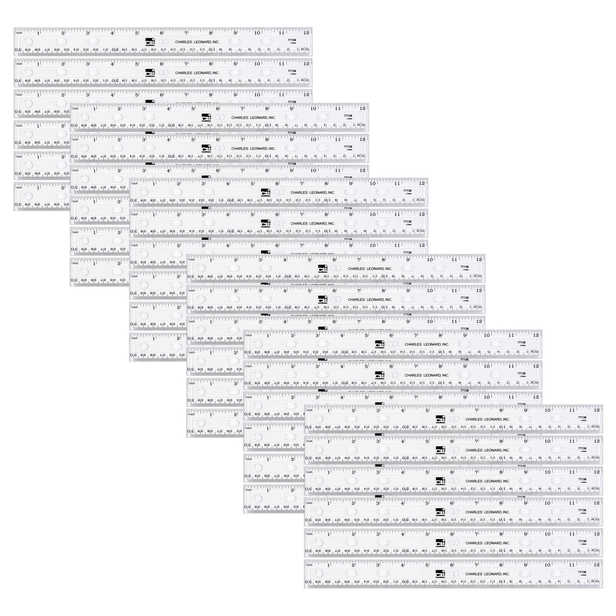 Charles Leonard Plastic Ruler, 12-Inch, Clear, Pack of 36 - Walmart.com