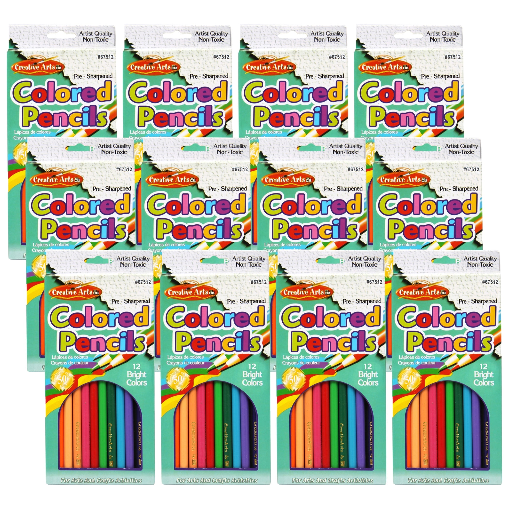 Charles Leonard Pre-Sharpened Colored Pencils, Assorted Colors, 7 ...