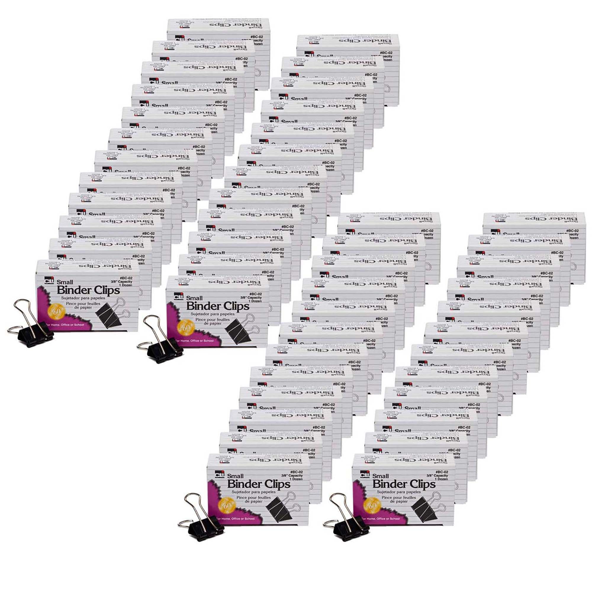 Charles Leonard Binder Clips, Small, 0.38 Inch Capacity, Black, 576 ...