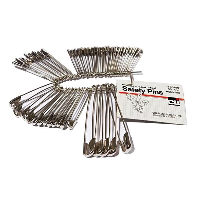 Charles Leonard Charles Leonard Safety Pin, Assorted Size - 50 Per Pack ...