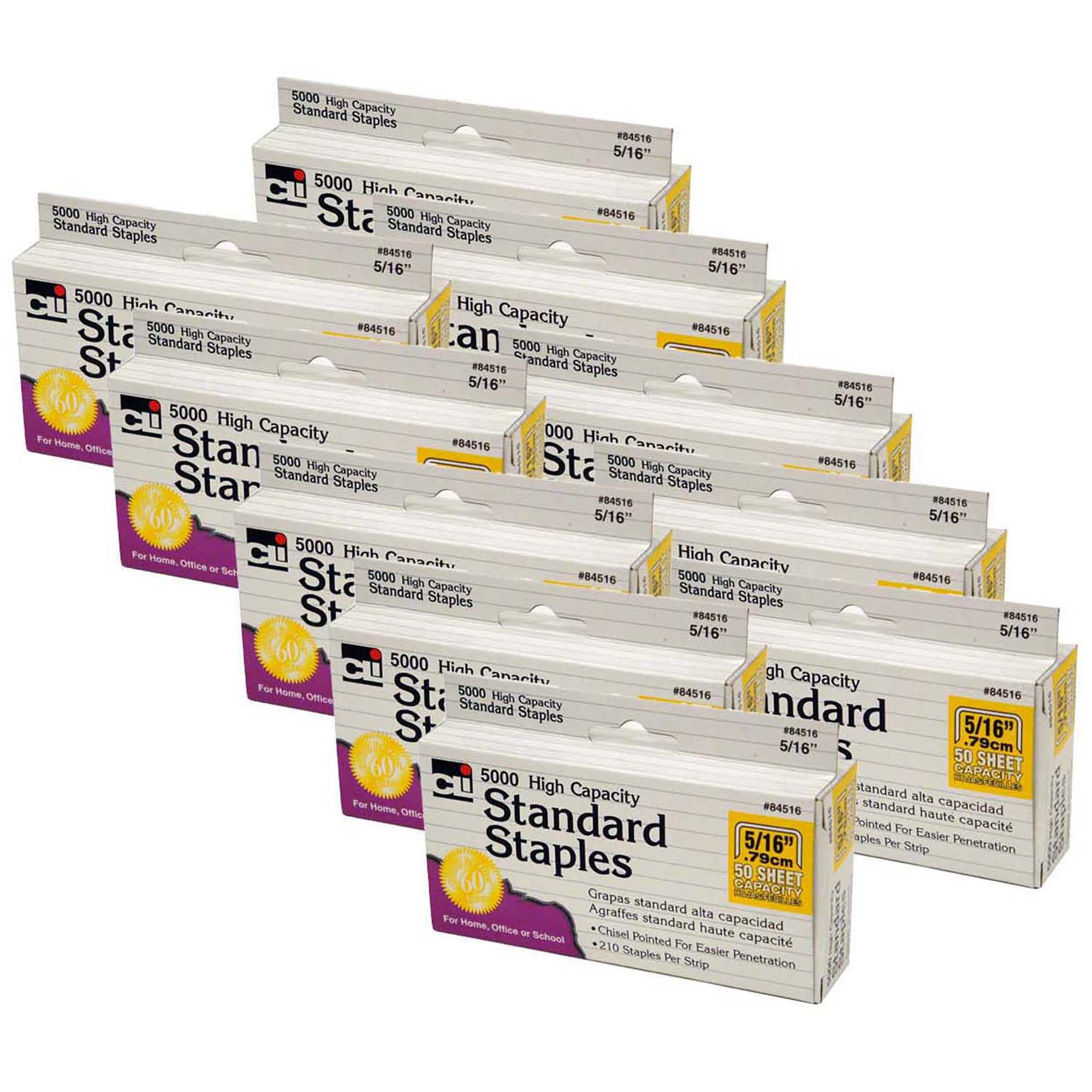 Charles Leonard High Capacity Standard Staples, 50000 Count - Walmart.com
