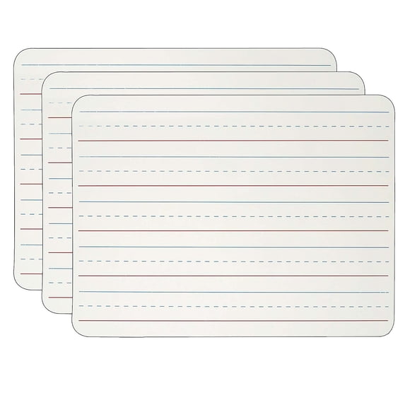 Charles Leonard Magnetic Dry Erase Board, 2 Sided Plain and Lined, 12 ...