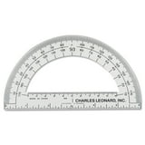 Charles Leonard Open Center Protractor, Plastic, 6" Ruler Edge, Clear ...