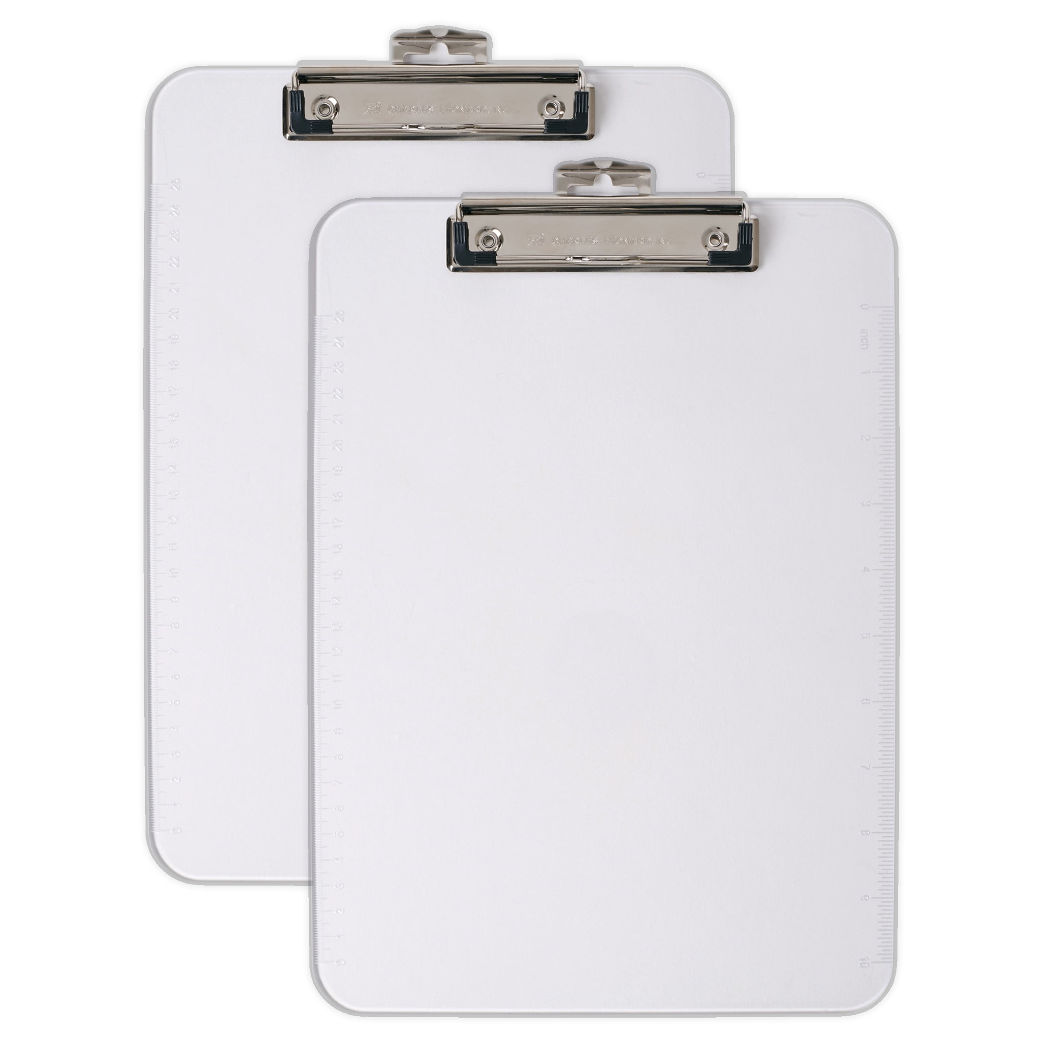 Charles Leonard Plastic Clipboard, Letter Size, Clear, Pack of 2 ...