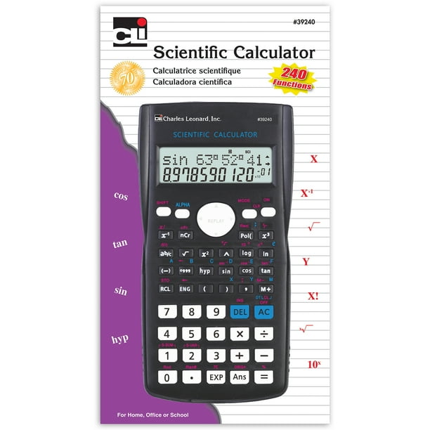 Charles Leonard Scientific Calculator, 12 Digit, 240 Functions ...