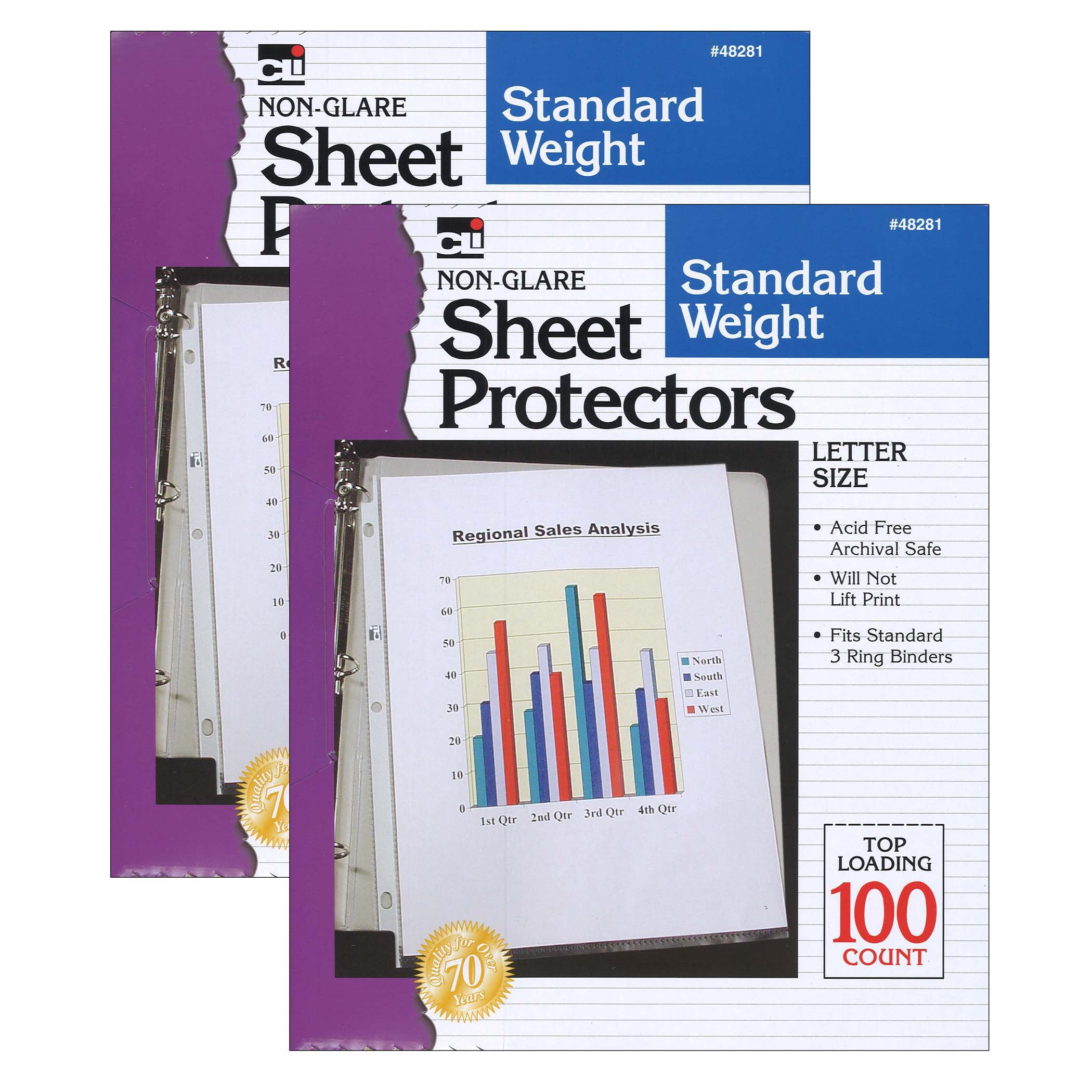 Charles Leonard Sheet Protectors, Standard Weight, Letter Size, Non ...