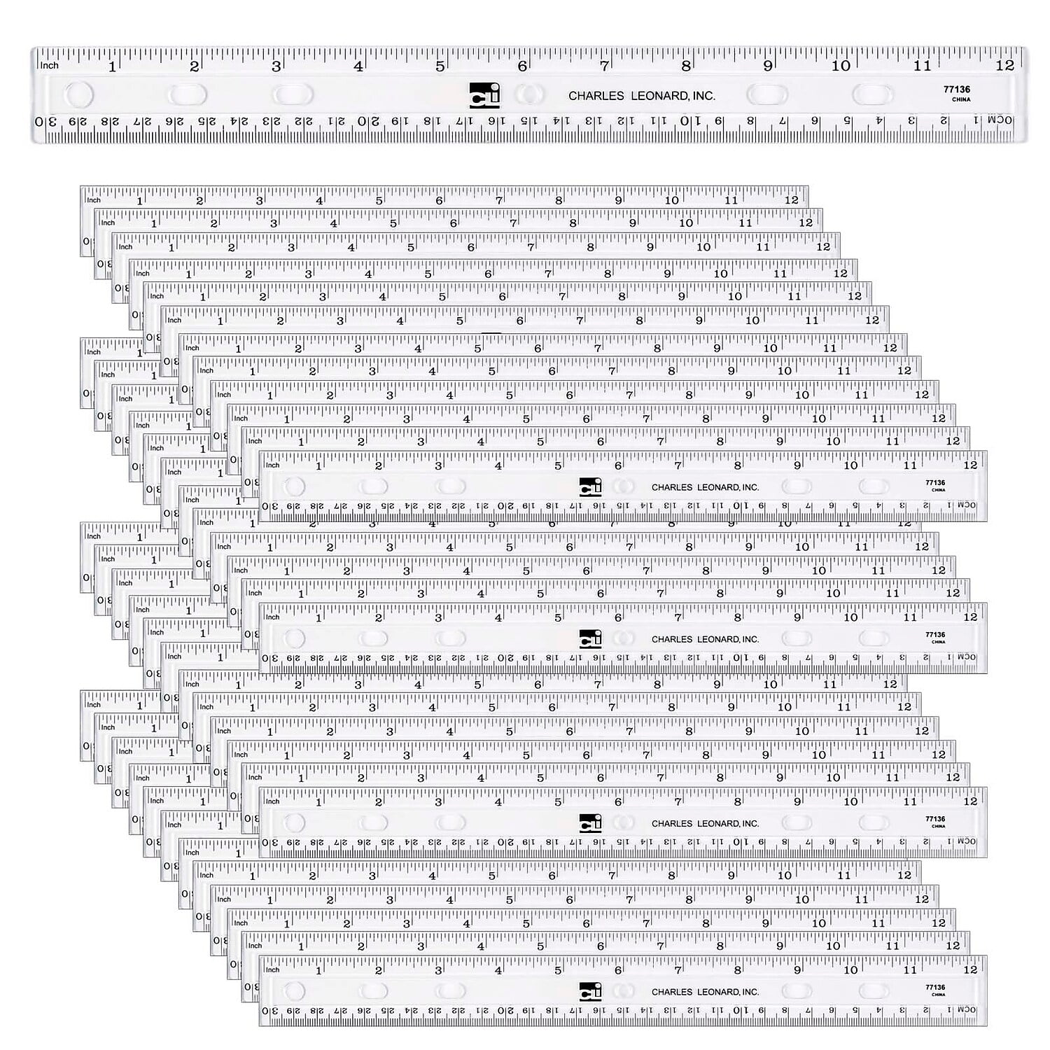 Charles Leonard Translucent Plastic Ruler, 12 Inch, 48 Count - Walmart.com