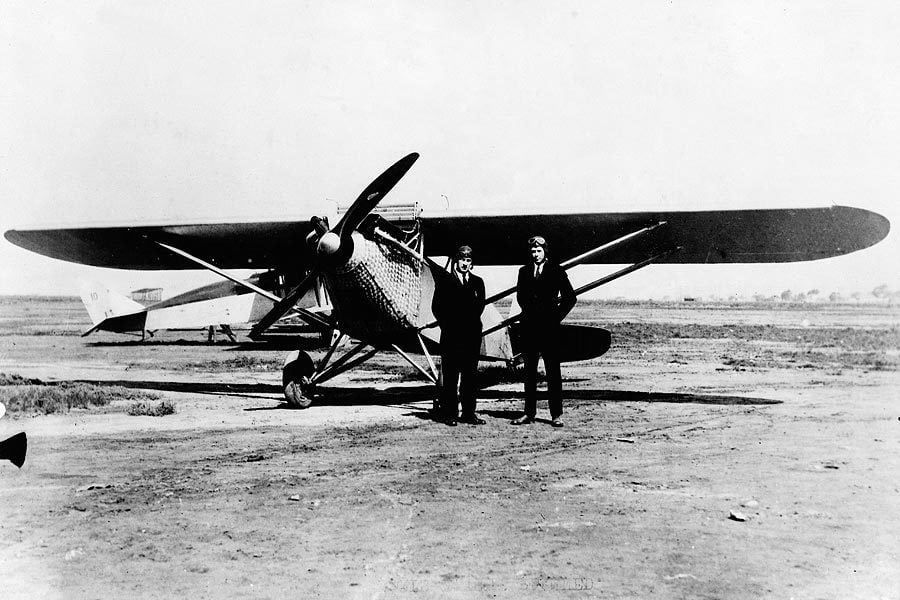 Charles Lindbergh & Ryan Airlines M-1 Style - A - 12x18 Inch Laminated ...