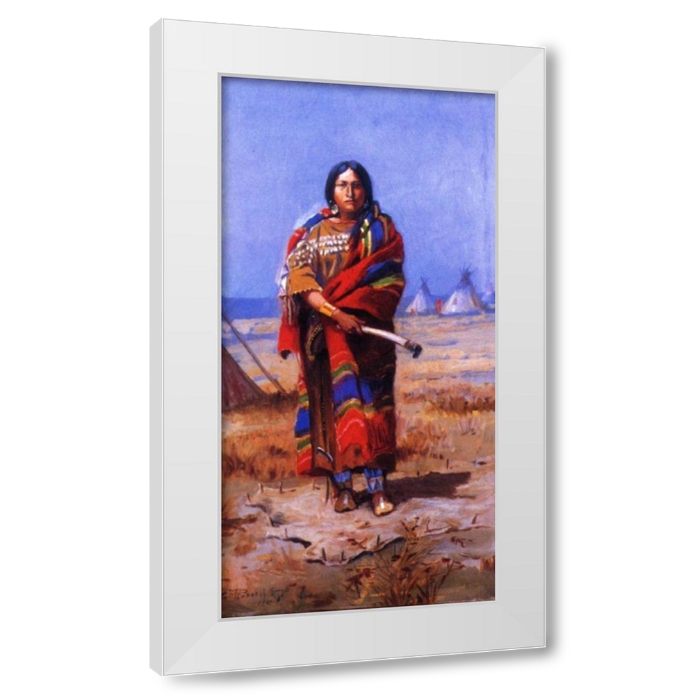 Charles Marion Russell 4x14 White Modern Wood Framed Wall Art Titled ...