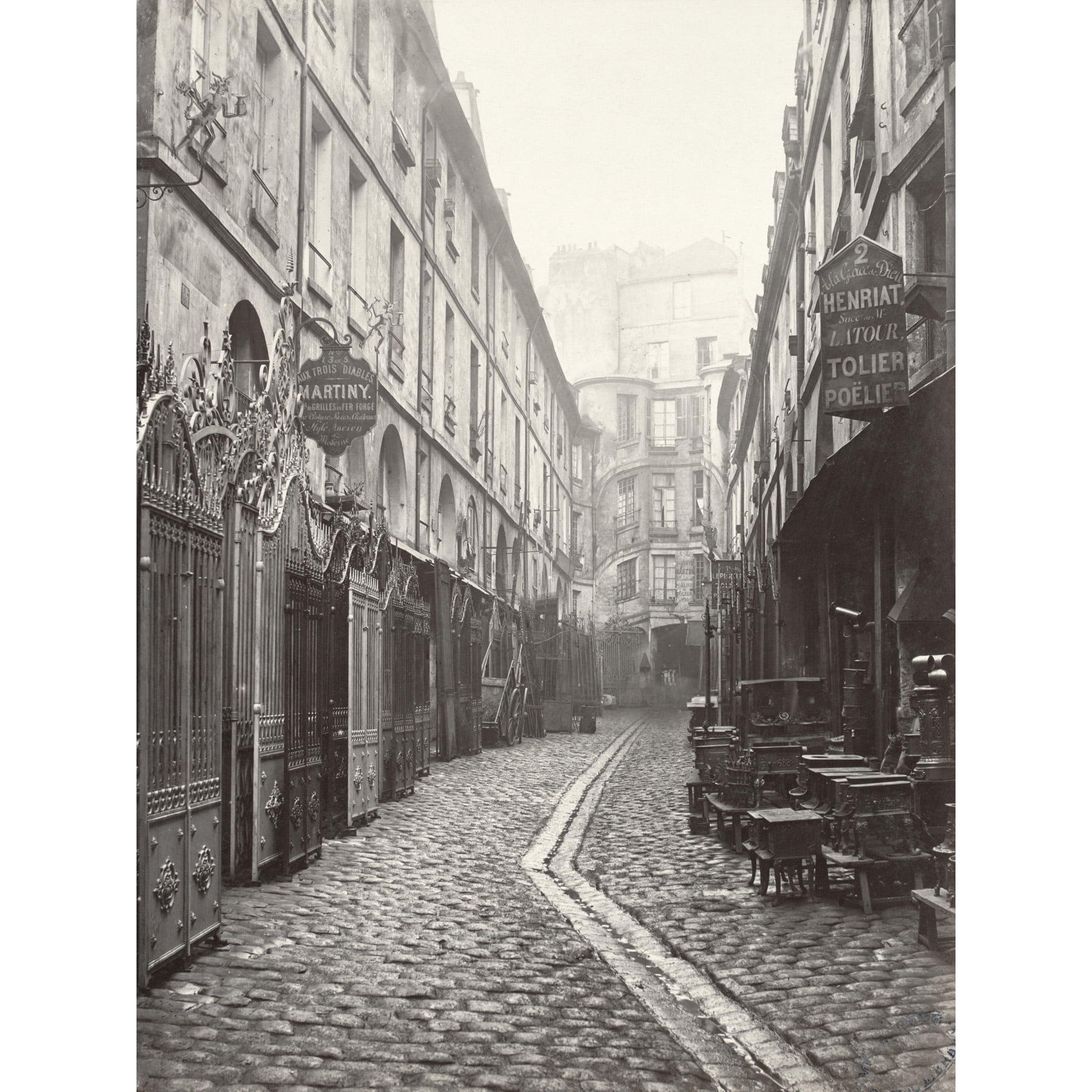 Charles Marville Passage Dragon Paris France 1800S Photo Extra Large XL ...