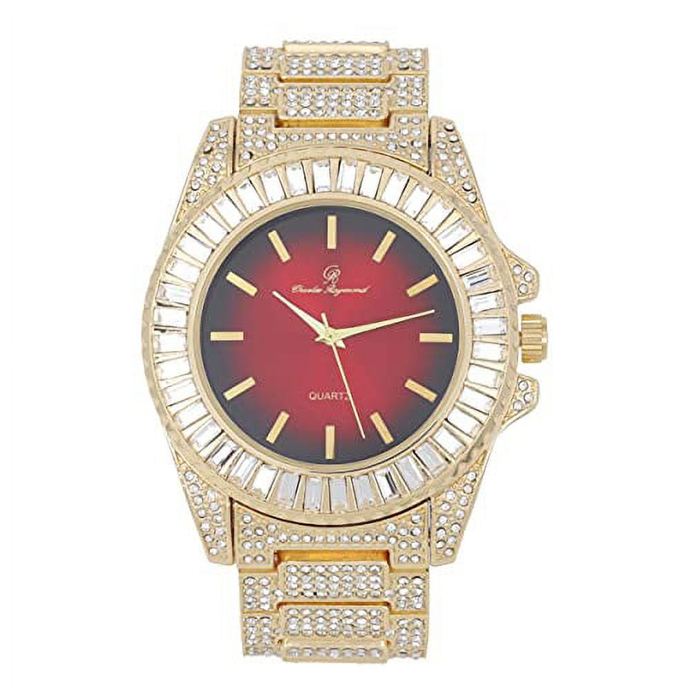 Charles Raymond Baguette Cut Diamond Crystal Blinged Out Mens Hip Hop ...