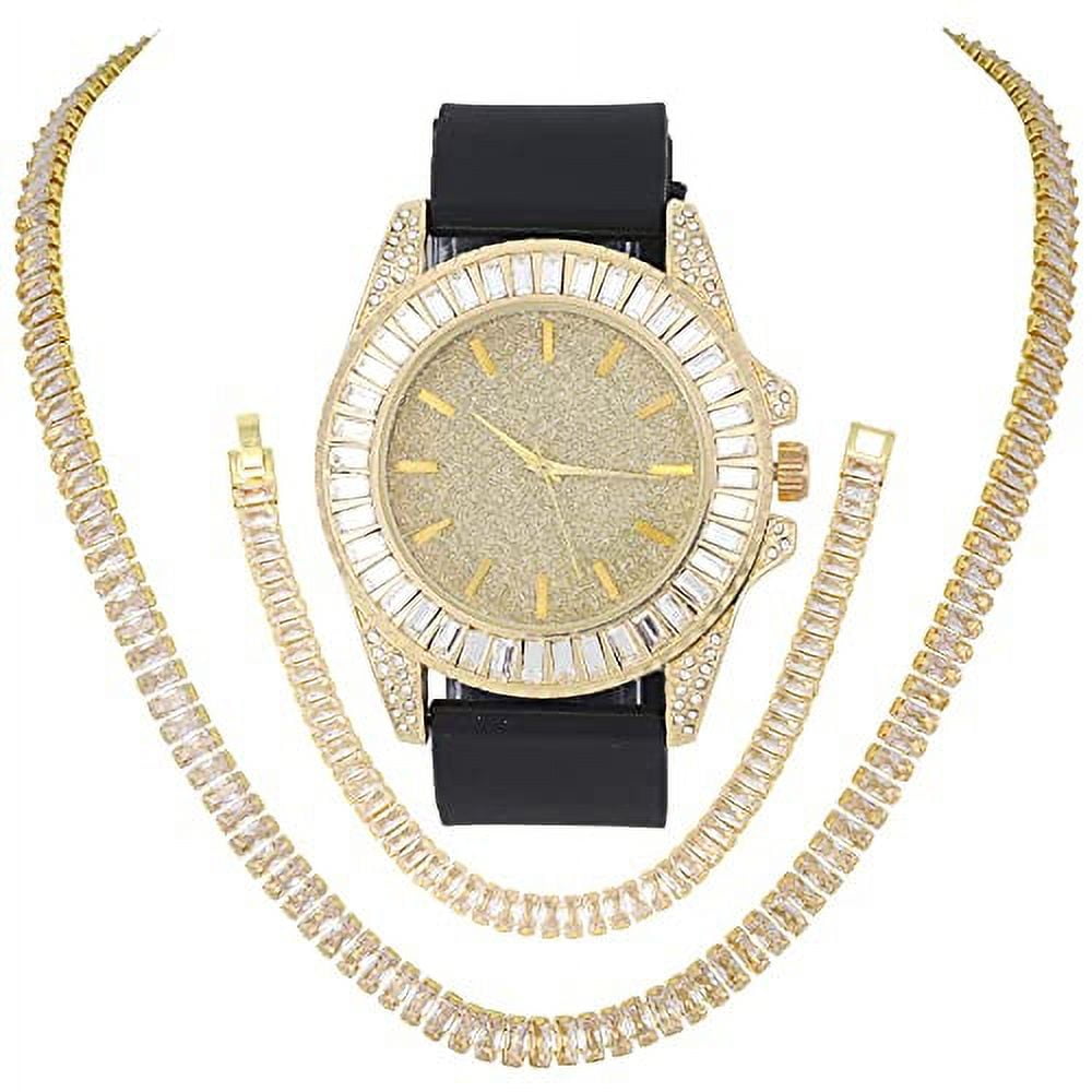 Charles Raymond Baguette Cut Diamond Crystal Blinged Out Mens ...