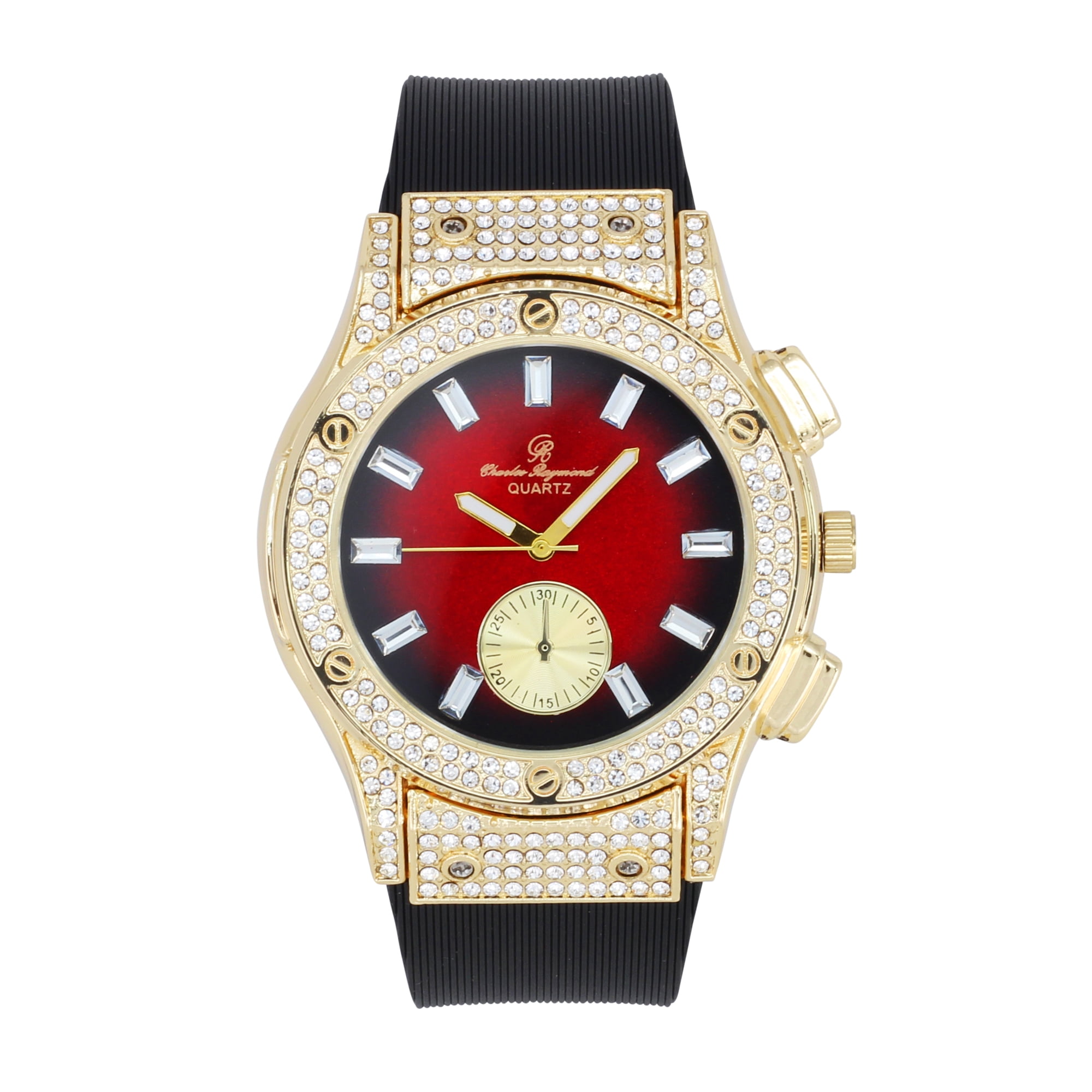 Charles Raymond Big Bling Watch Inspired by Hip Hop - Men's Iced Out ...