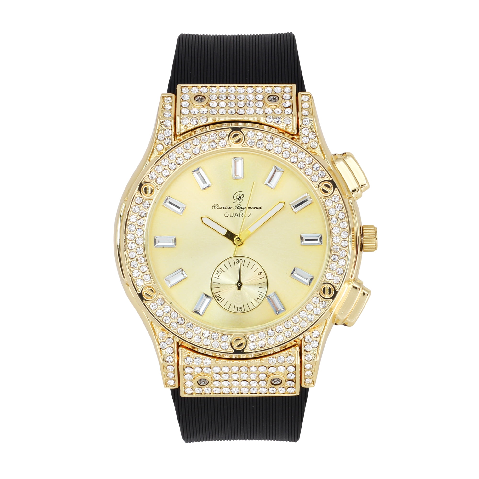 Charles Raymond Big Bling Watch Inspired by Hip Hop - Men's Iced Out ...