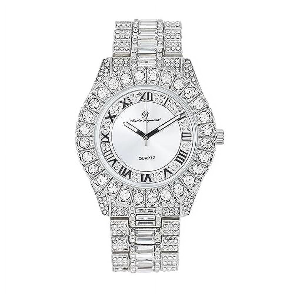 Charles Raymond Big Rocks Fully Iced Out Diamond Mens Watch w/Easy Read ...