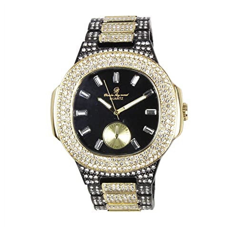 Charles Raymond Bling-ed Out Oblong Metal Mens Color on Blast Watch ...