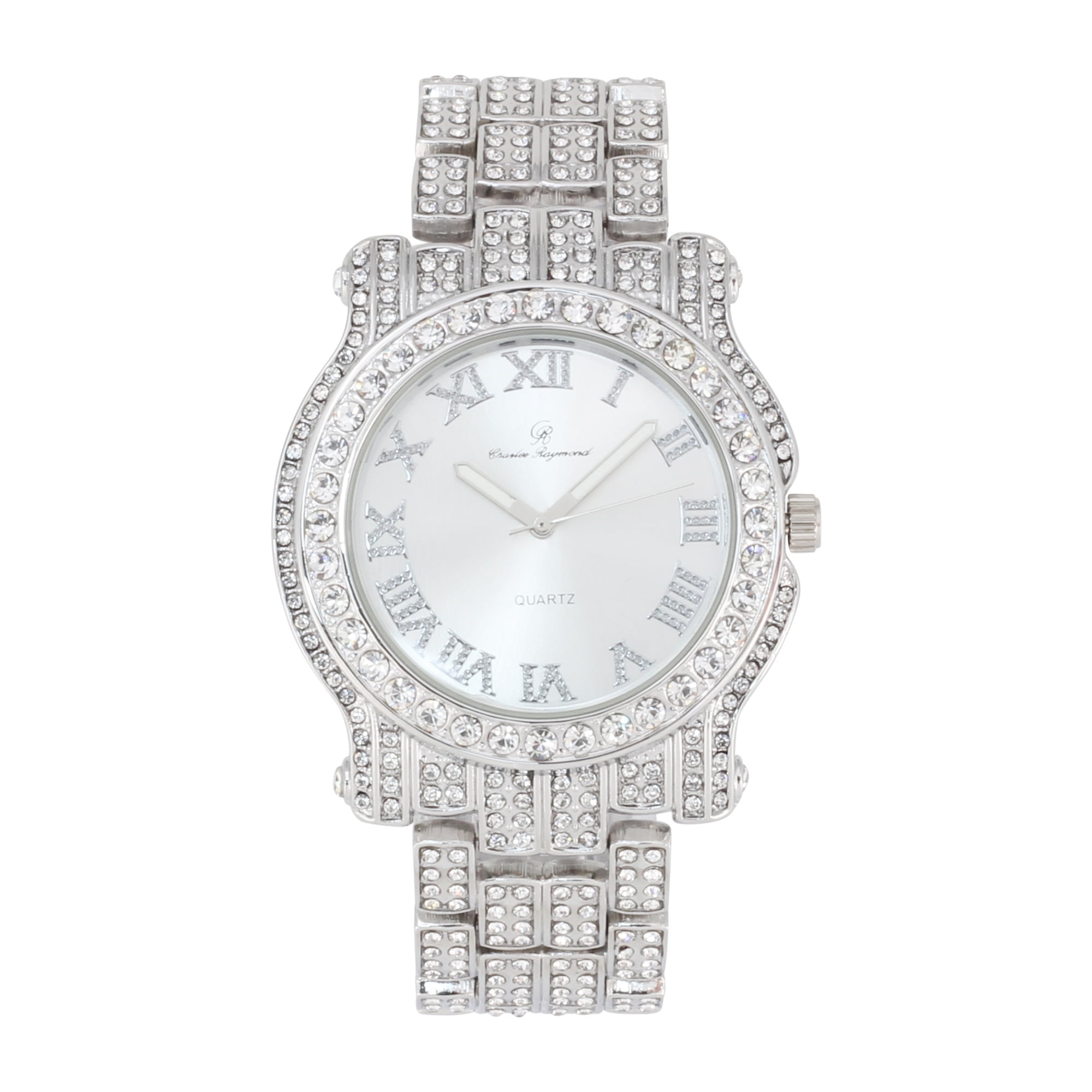 Charles Raymond Bling-ed Out Ultimate Hip Hop Royalty Mens Watch w/Easy ...