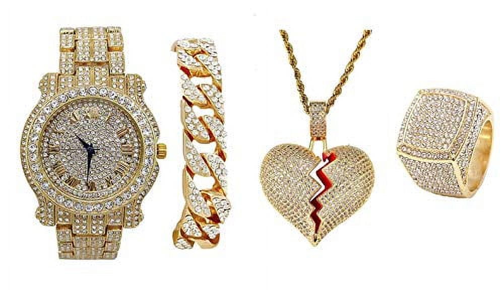 Charles Raymond Blinged Out Broken Heart Hip Hop Pendant - Luxury Watch ...