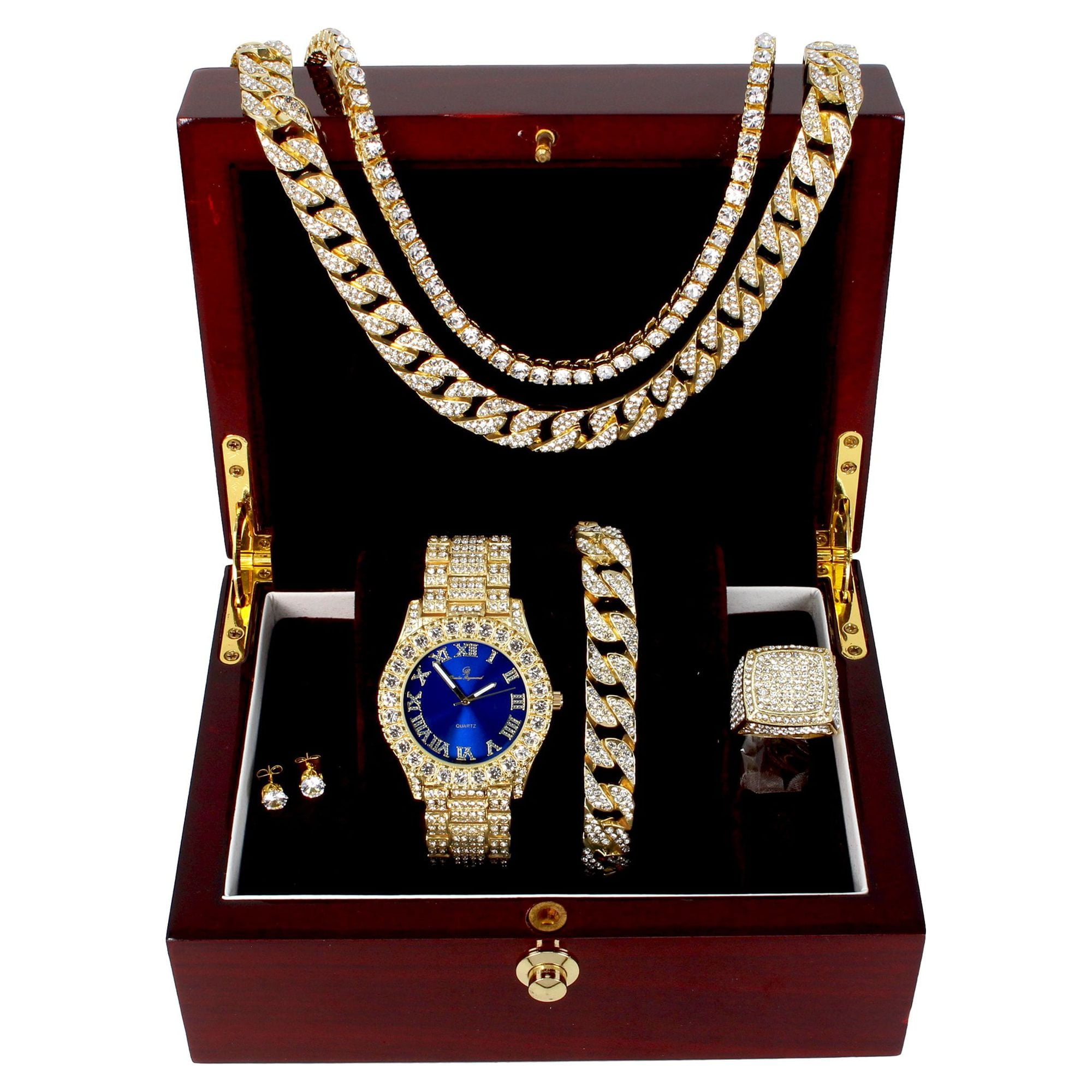 Charles Raymond Blinged Out Fully Iced Out Mens Big Rocks Bezel Color ...