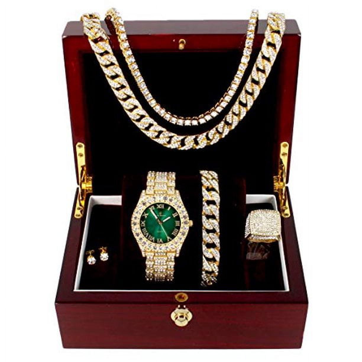 Charles Raymond Blinged Out Fully Iced Out Mens Big Rocks Bezel Money ...