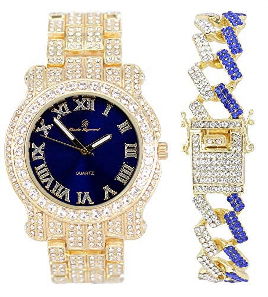Charles Raymond Blinged Out Hip Hop Round Luxury Mens Iced Out ...