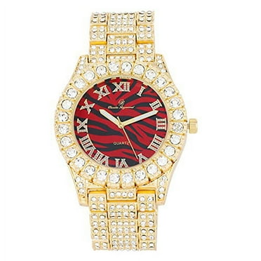 Charles Raymond Blinged Out Silver Round Iced Out Luxury Mens Hip Hop ...