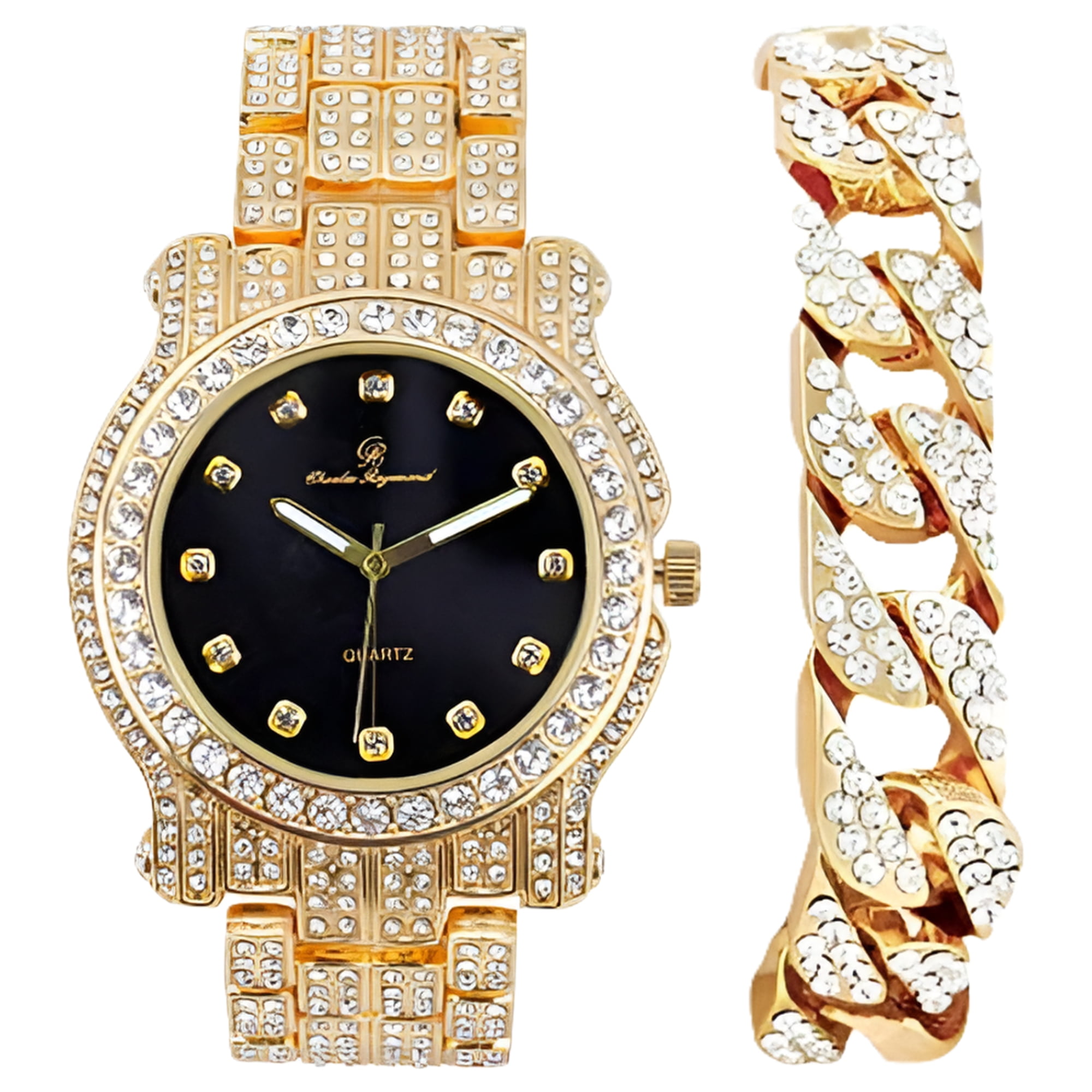 Charles Raymond Blinged Out Round Hip Hop Luxury Iced out Mens ...