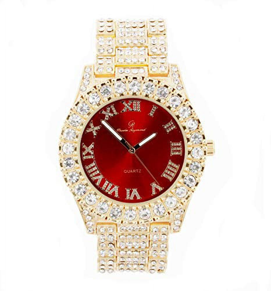 Charles Raymond Blinged Out Round Metal Mens Color on Blast Hip Hop ...